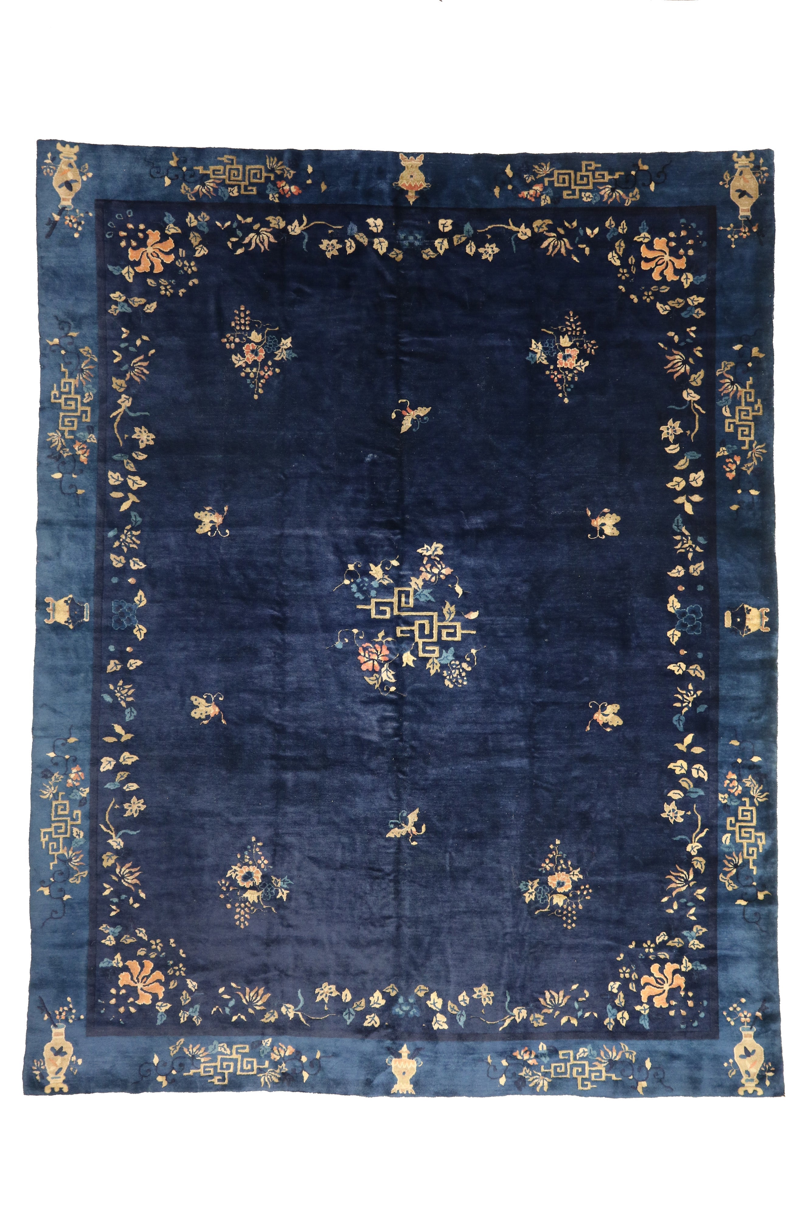 Antique Beijing Rug - Sapphire Floral Medallion | Rugs of China